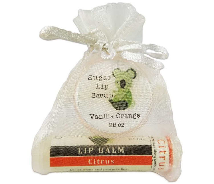 Organic Citrus Lip Scrub & Lip Balm Gift Set | Green Koala Lip Care
